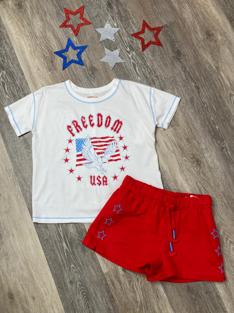 PAP Red Tween Short with Embroidered Stars – Lula Boutique