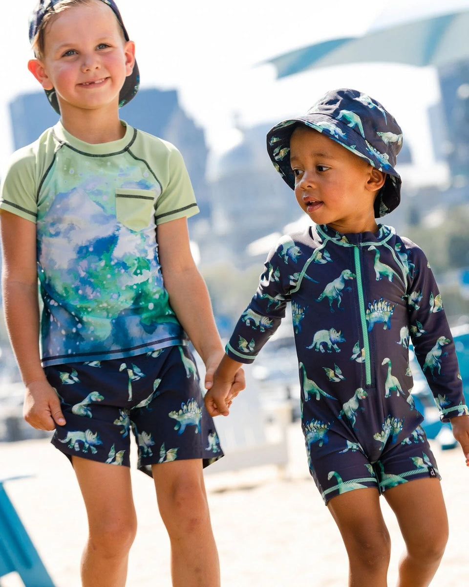 DPD Long Sleeve One Piece Rash guard Grey Printed Dinosaurs – Lula Boutique