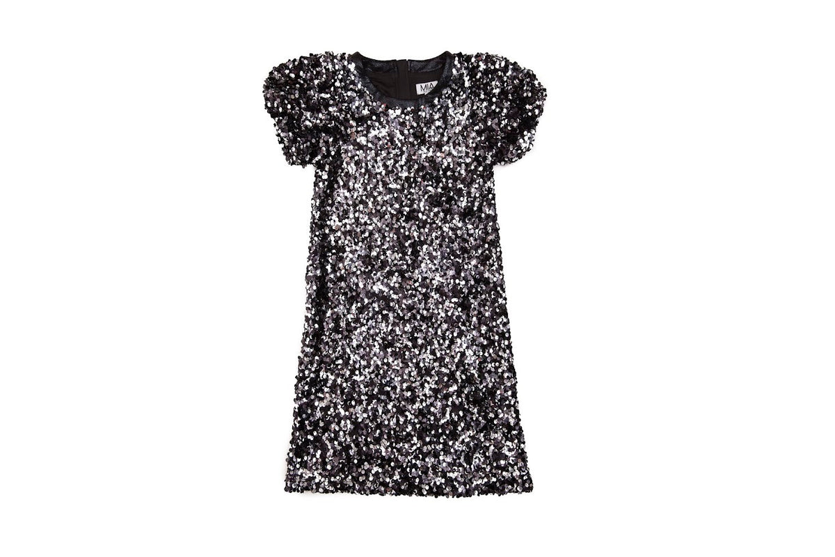 MIA Puff Sleeve Sequin Dress in Black – Lula Boutique