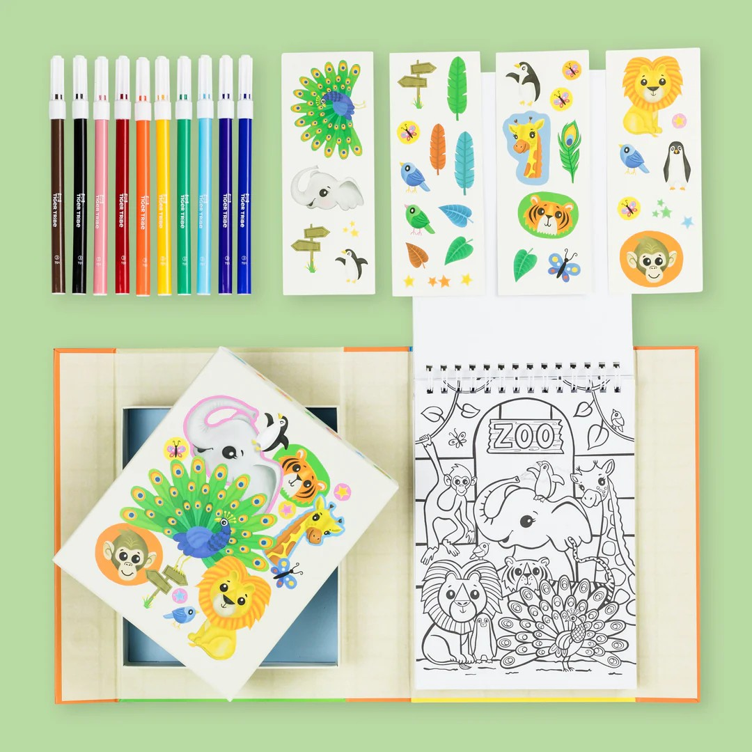 TIG Coloring Set Zoo Animals – Lula Boutique